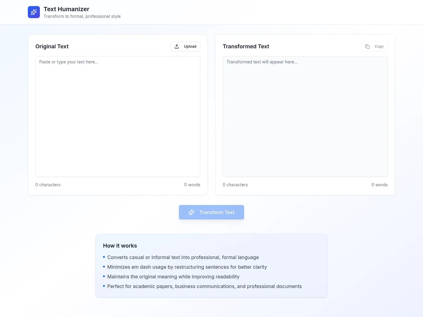 Humanized and Formal Text Converter