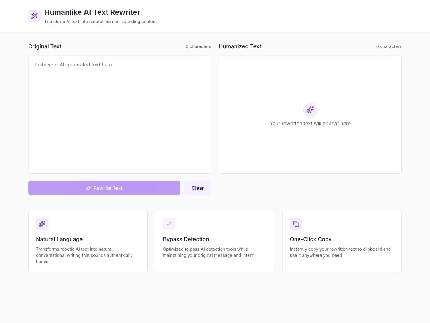 Humanlike AI Text Rewriter