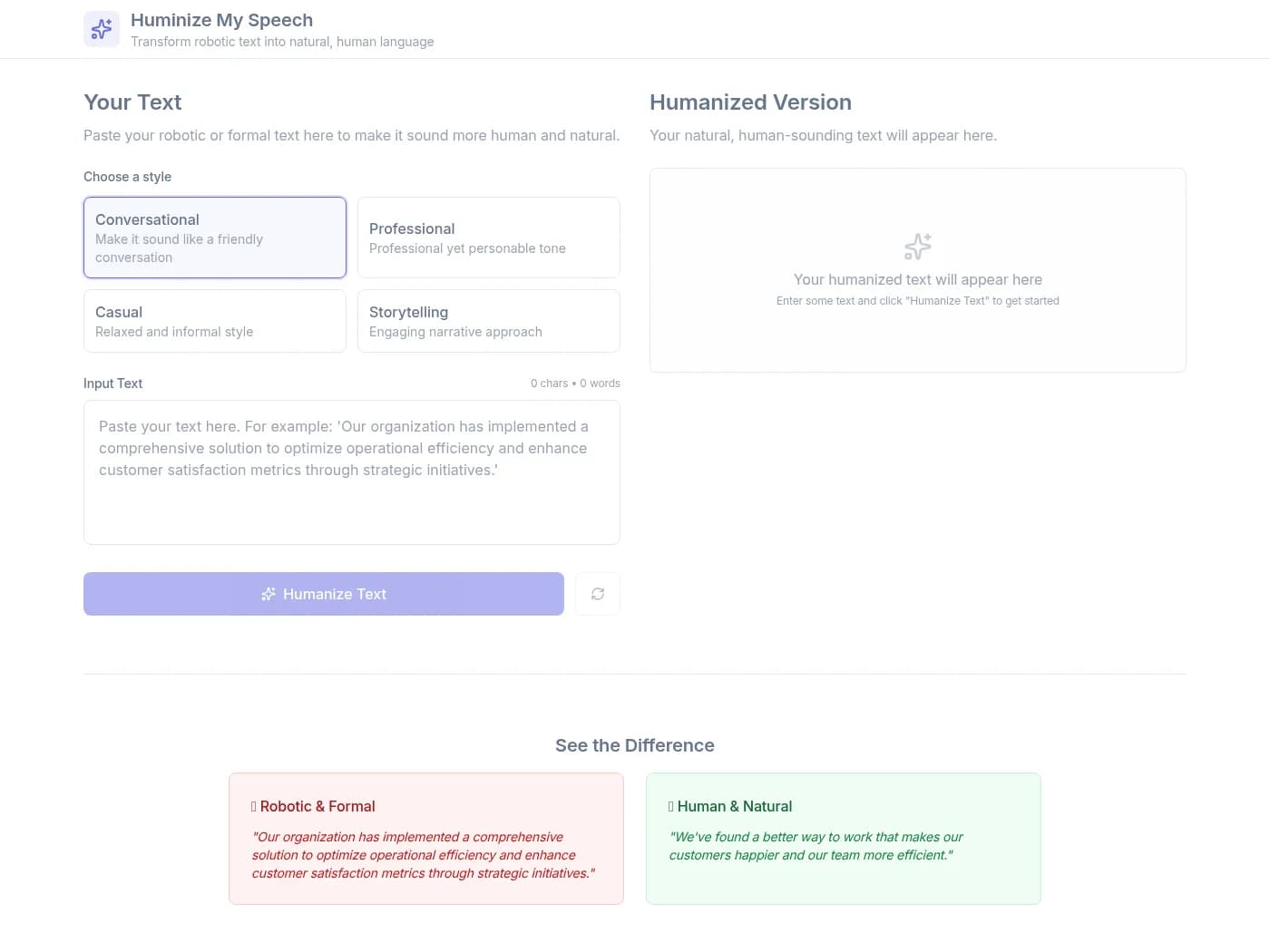Huminize My Speech: AI-Powered Speech Humanization Tool