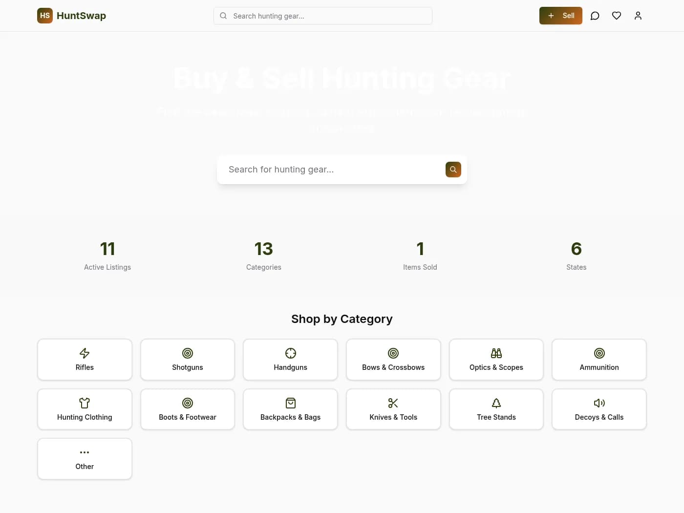 HuntSwap - Used Hunting Equipment Marketplace