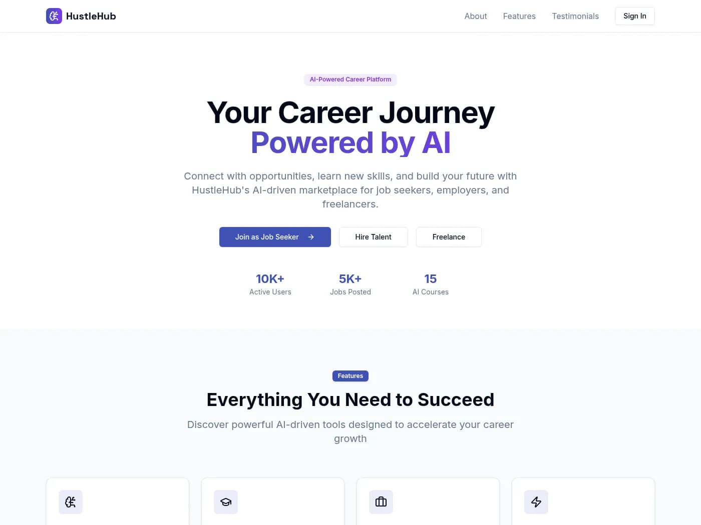 HustleHub – AI-Powered Career, Freelance, and Learning Marketplace