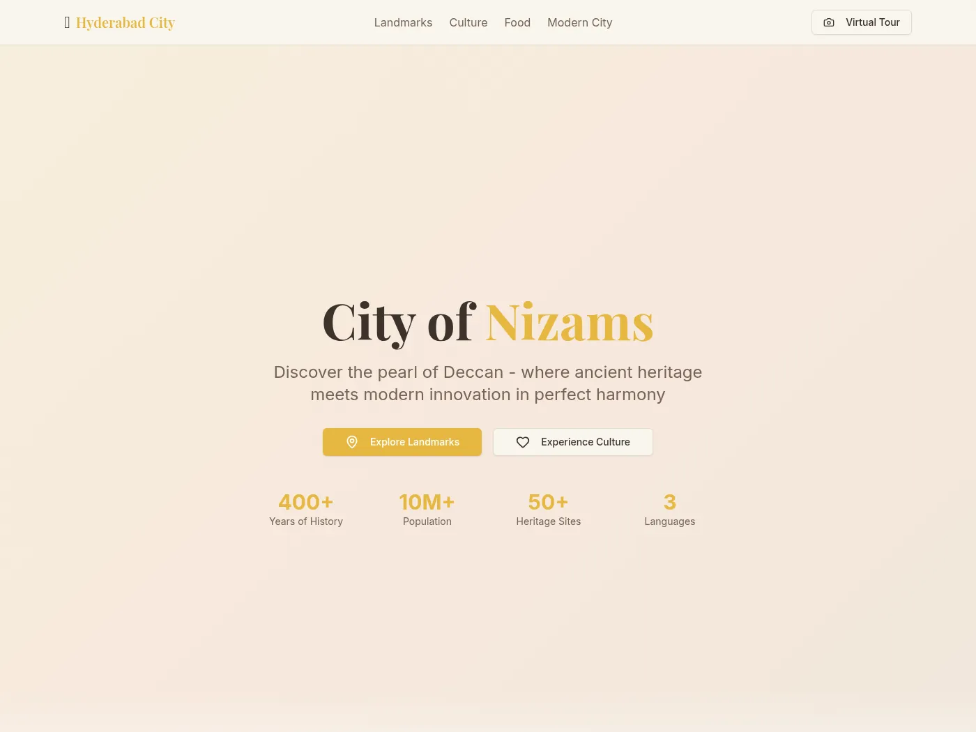 Hyderabad City Experience UI
