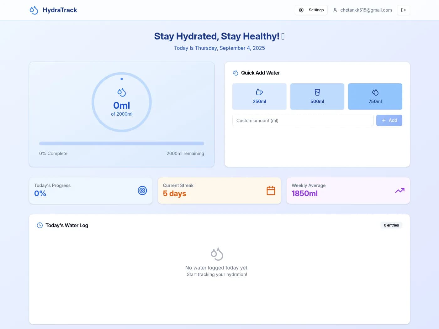 HydraTrack: Smart Water Reminder App