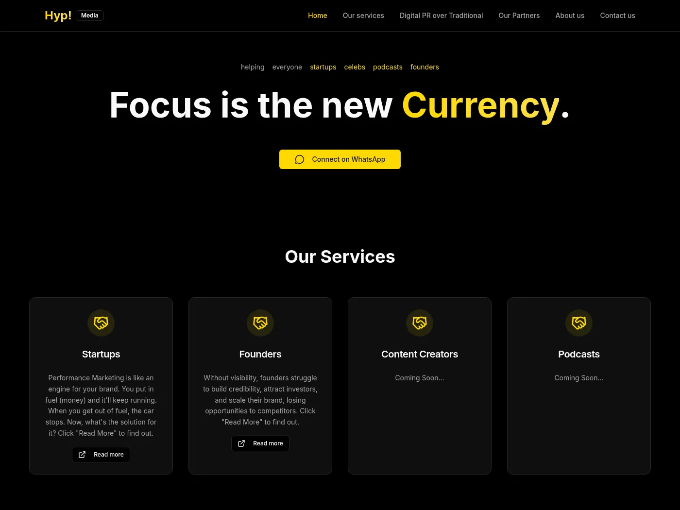 Hyp! Media Digital PR Agency Website