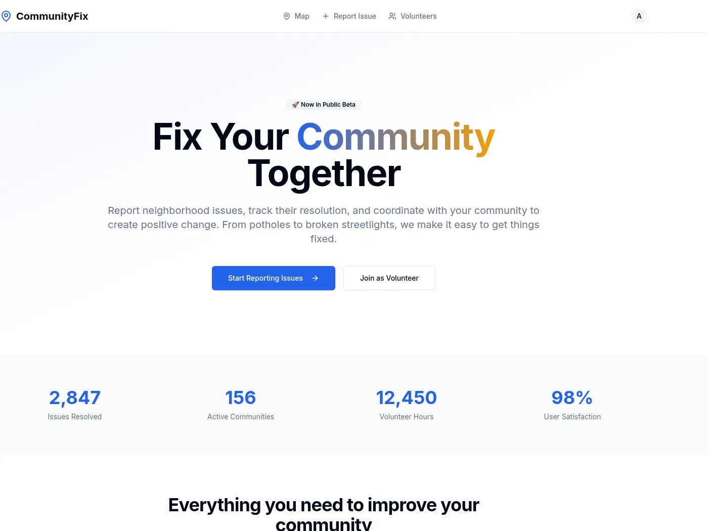 Hyperlocal Community Problem Solver