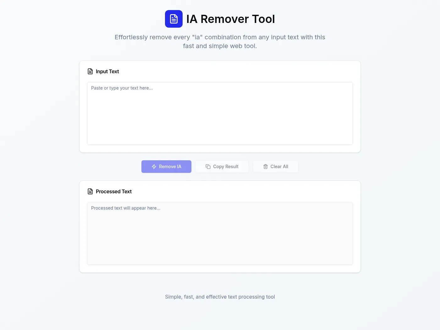 IA Remover Text Tool