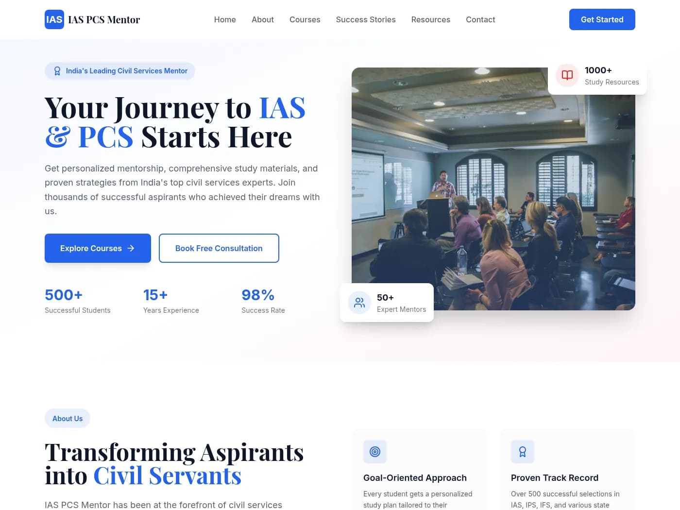 IAS PCS Mentor Domain Website