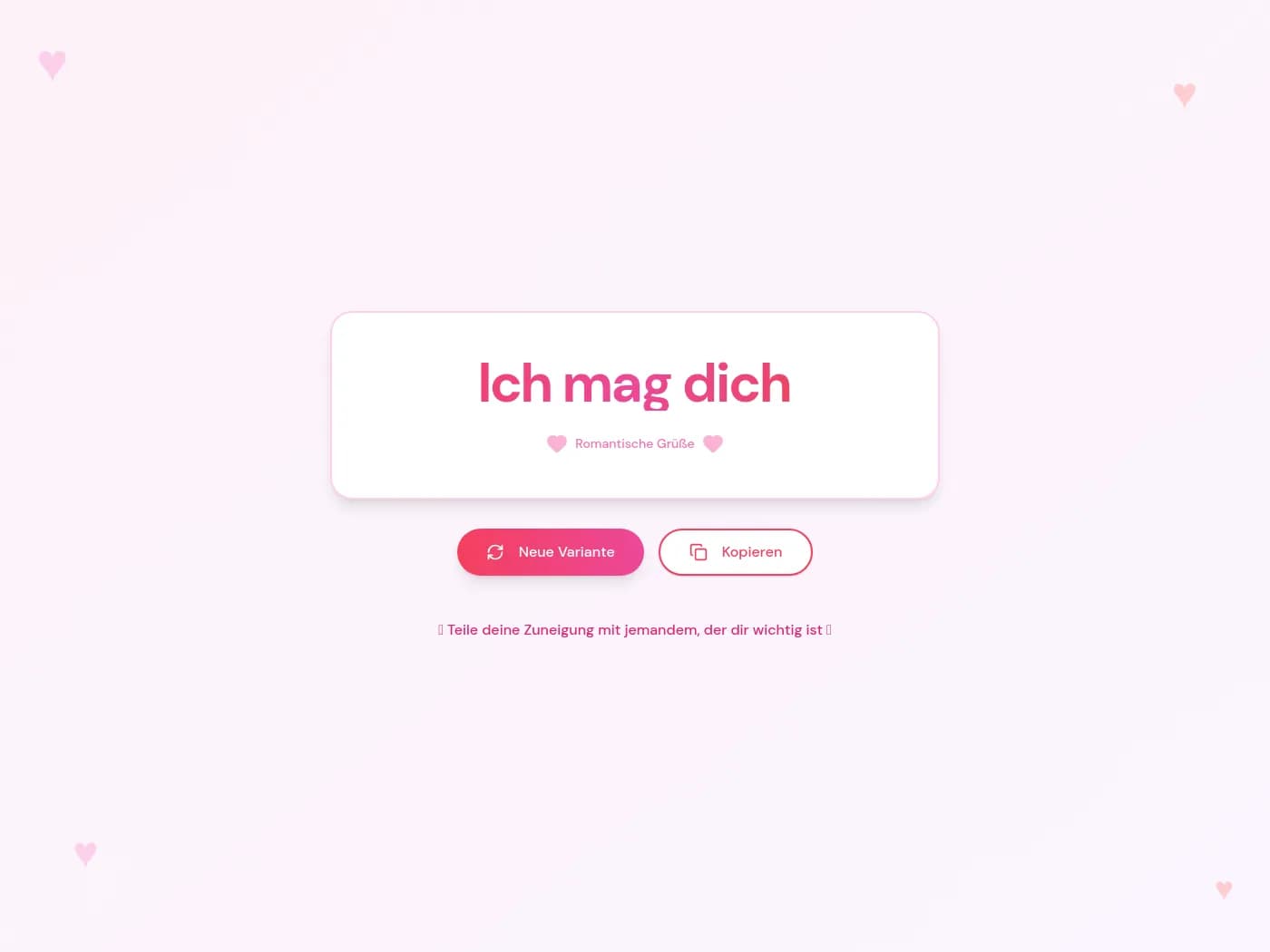 Ich Mag Dich Text Generator