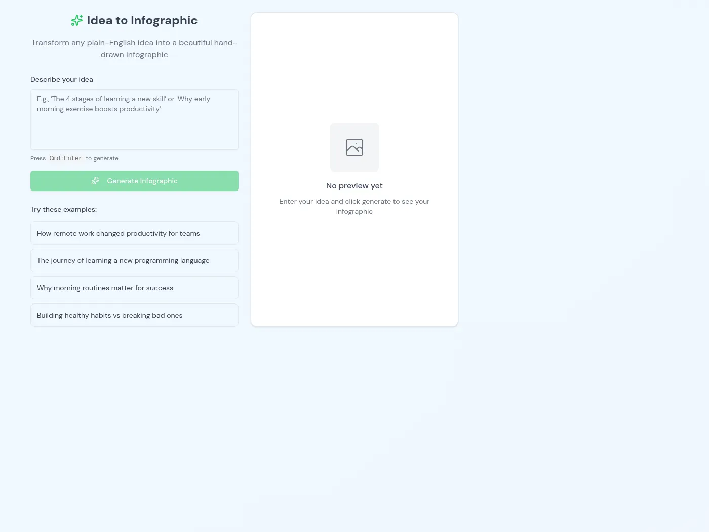 Idea-to-Hand-Drawn SVG Infographic App