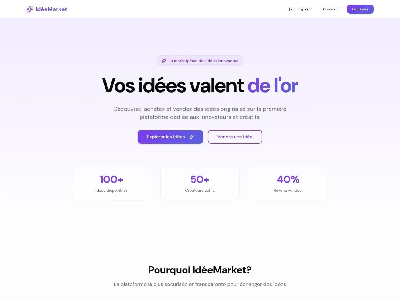 IdéeMarket – La Plateforme Futuriste de Vente et d’Achat d’Idées Innovantes