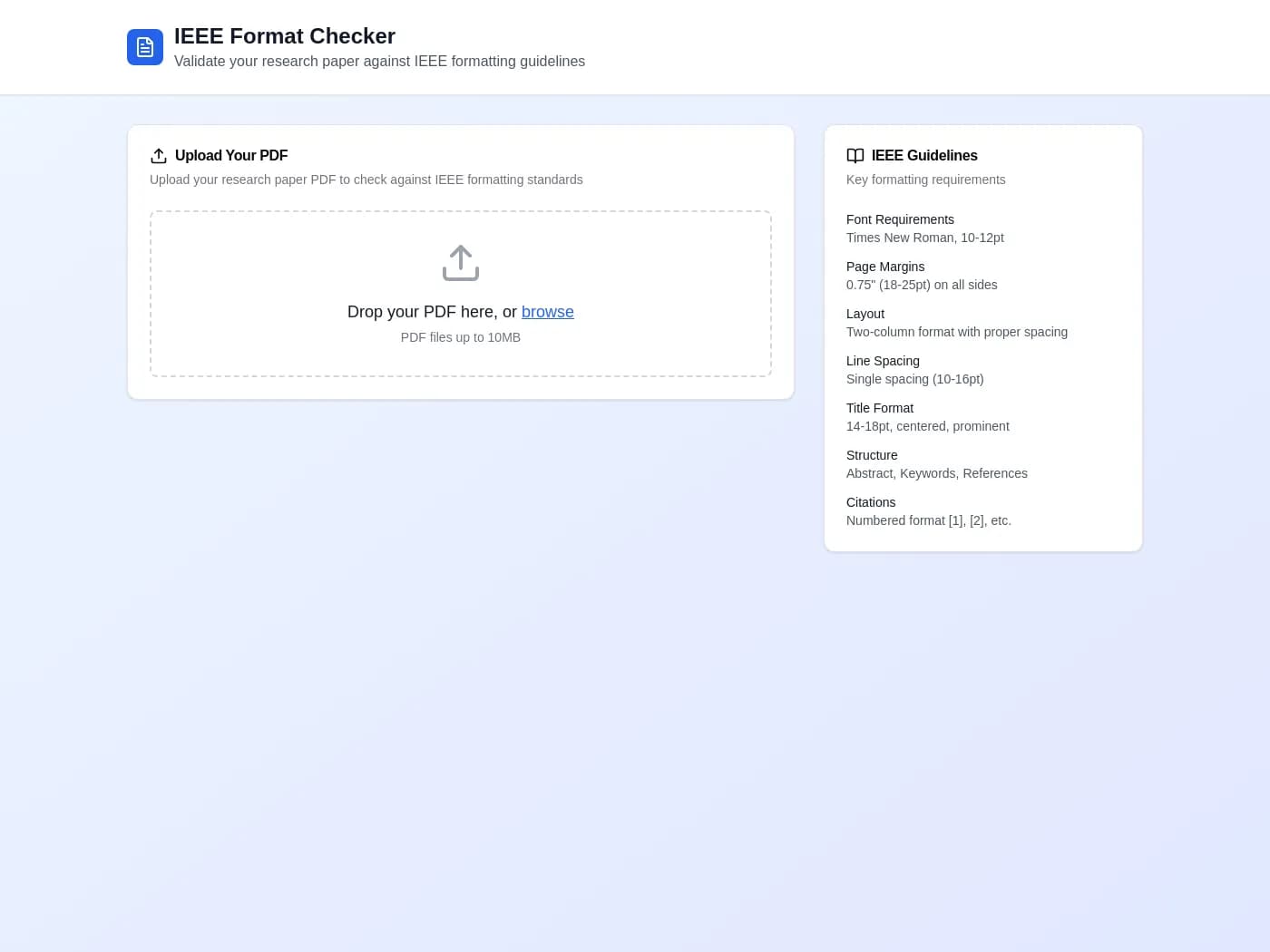 IEEE Research Paper PDF Format Checker
