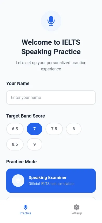 IELTS Speaking Practice App with Real-Time Conversational Agent