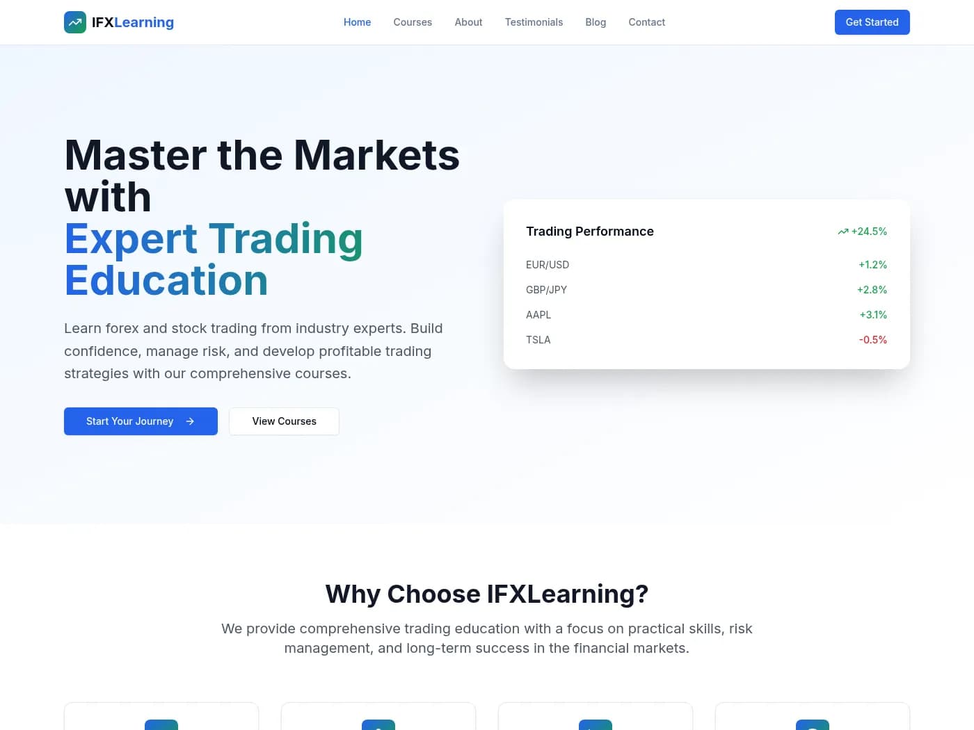 Ifxlearning Fintech Academy Website