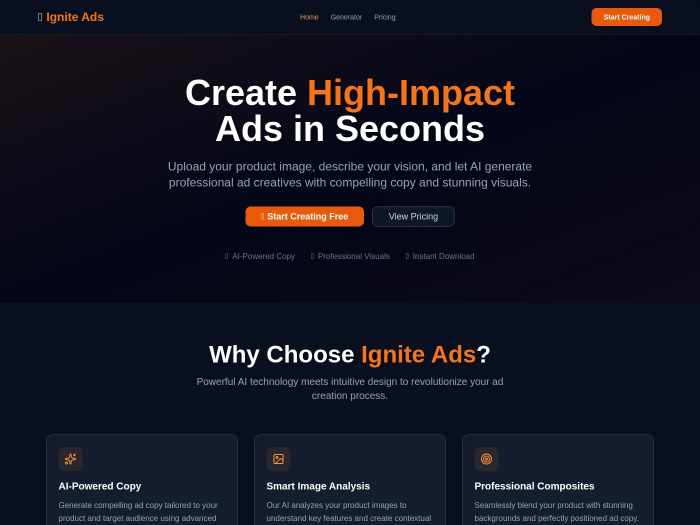 Ignite Ads: Instant AI-Powered Ad Generator