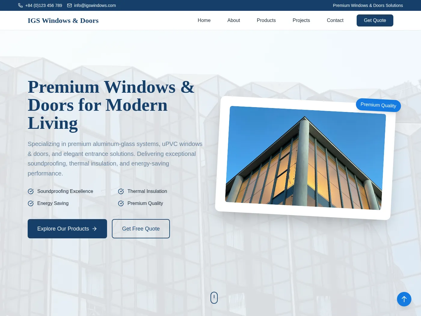 IGS Windows & Doors Premium Website Redesign