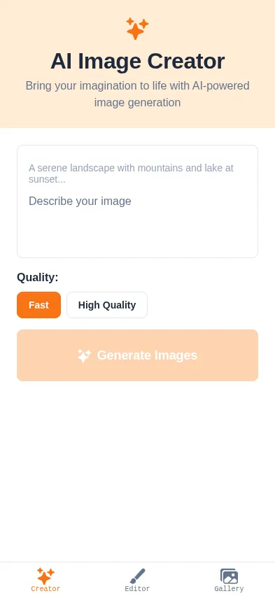 Image Creation Mobile App