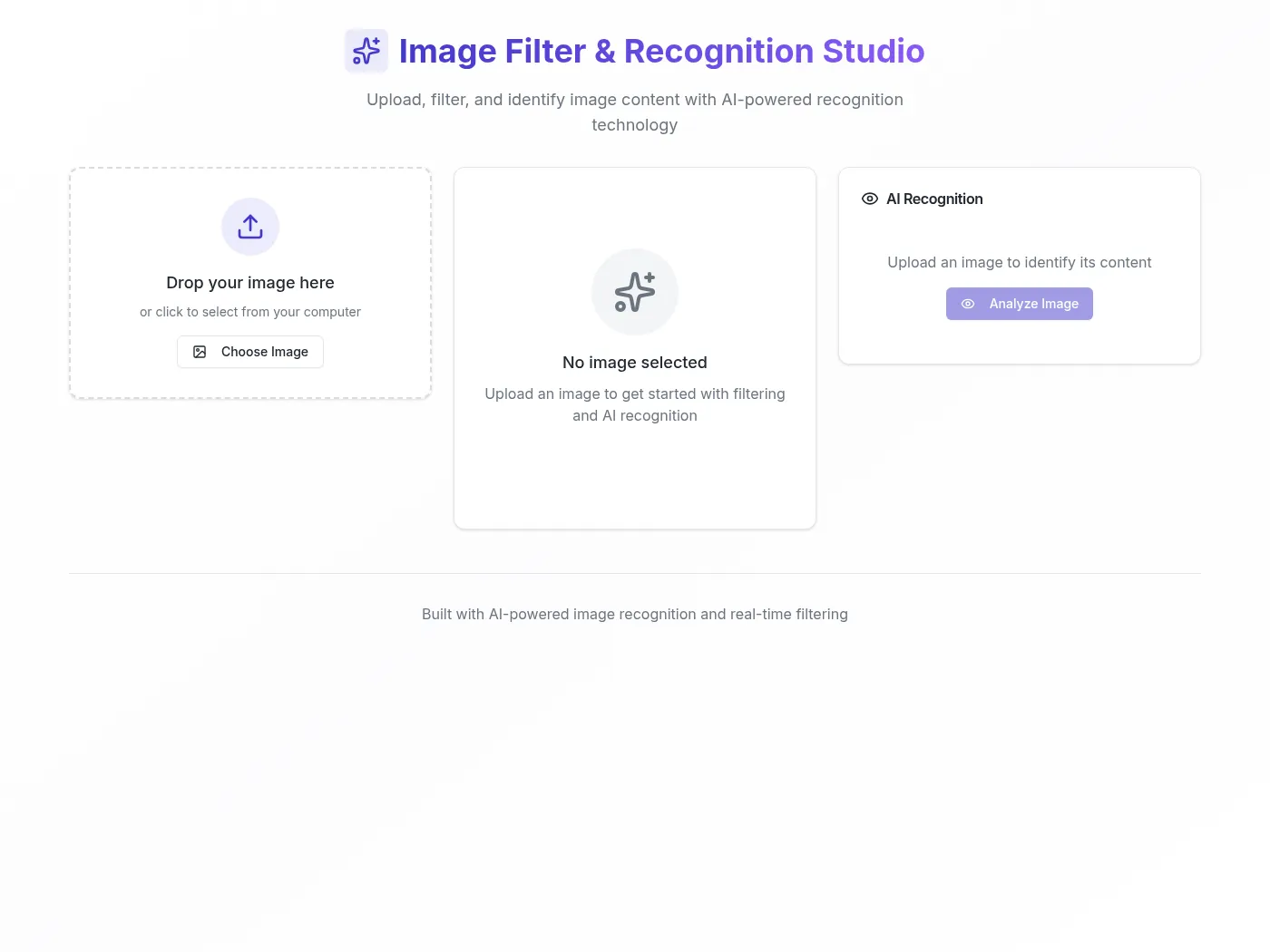 Image Filter and Recognition Web App