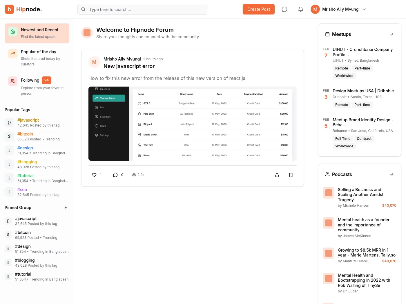 Image-Powered Forum Web App