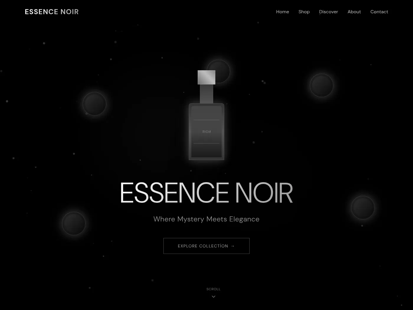 Immersive 3D Luxury Perfume Boutique Website