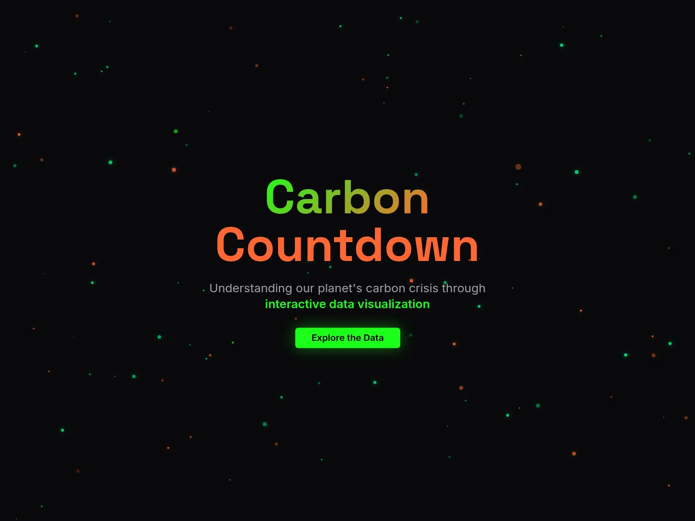 Immersive Carbon Emission Landing Page