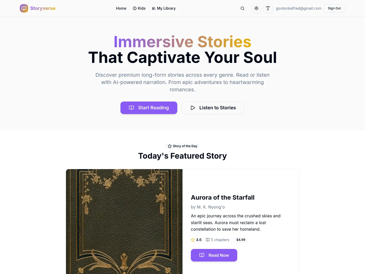 Immersive Storyverse: Read & Listen to Epic Stories Anywhere