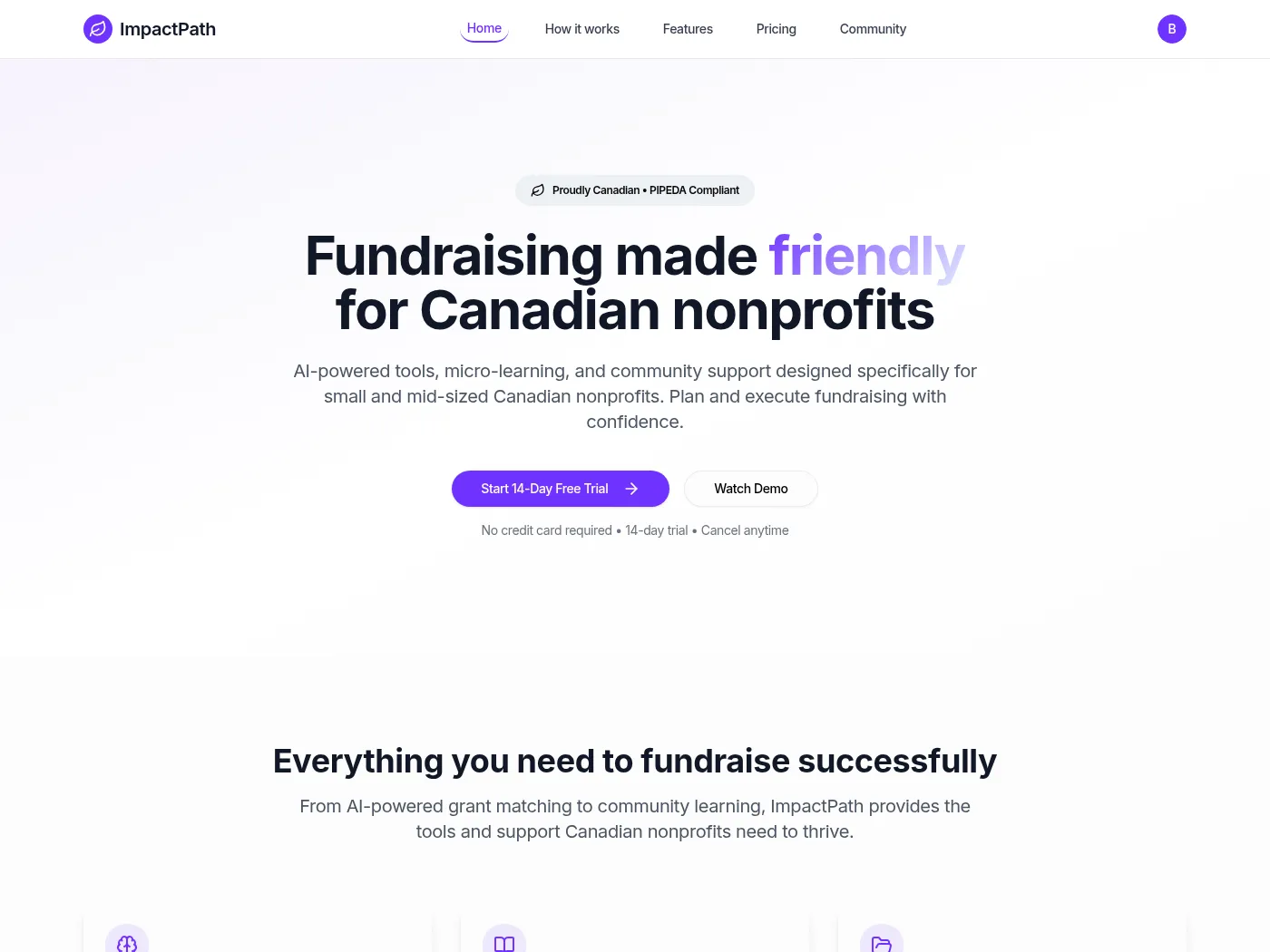 ImpactPath: AI-Powered Fundraising Platform for Canadian Nonprofits
