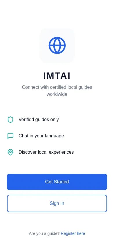IMTAI - Global Certified Guide Booking & Chat Mobile App