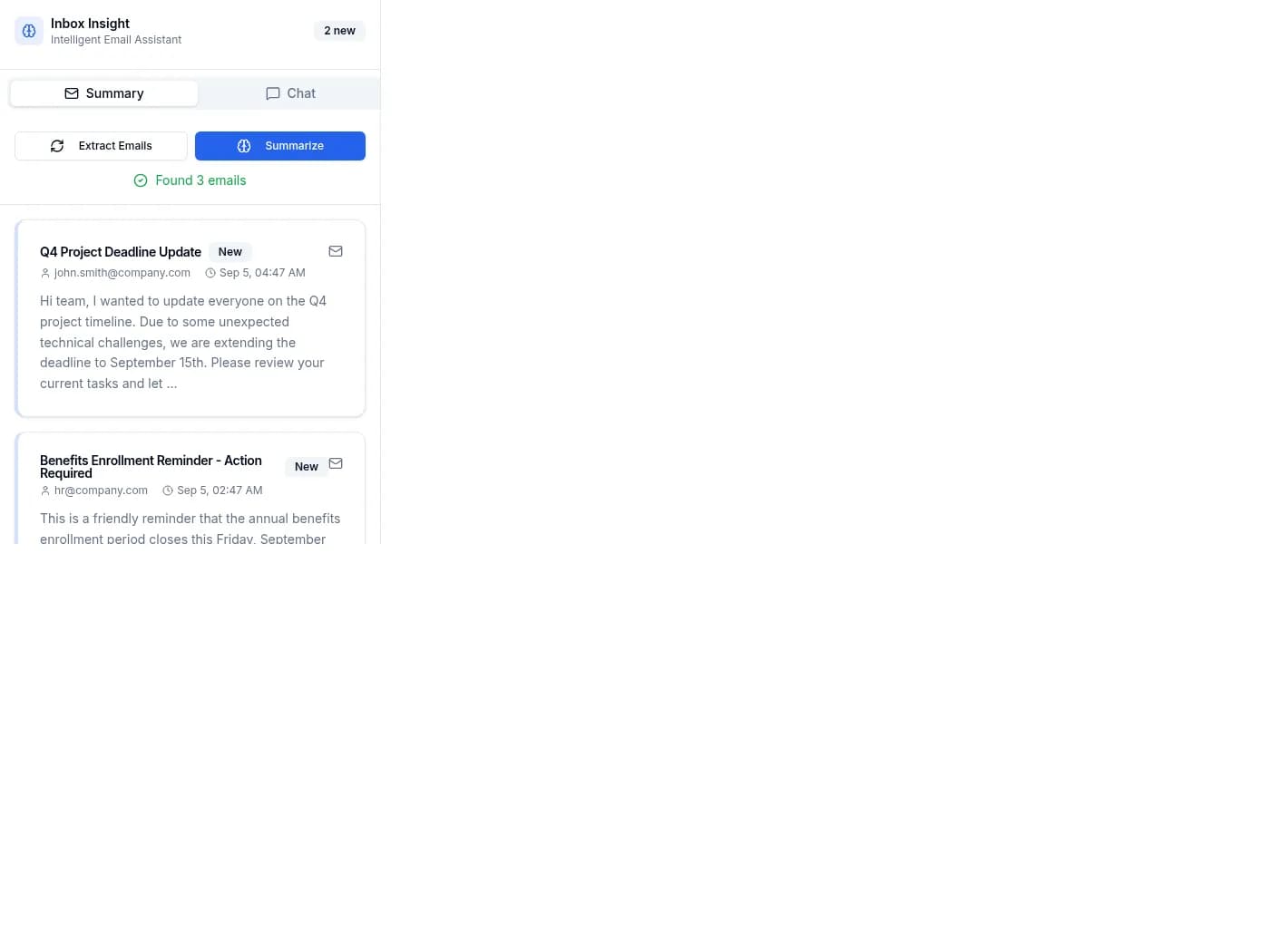 Inbox Insight: The Intelligent Chrome Extension Email Chatbot