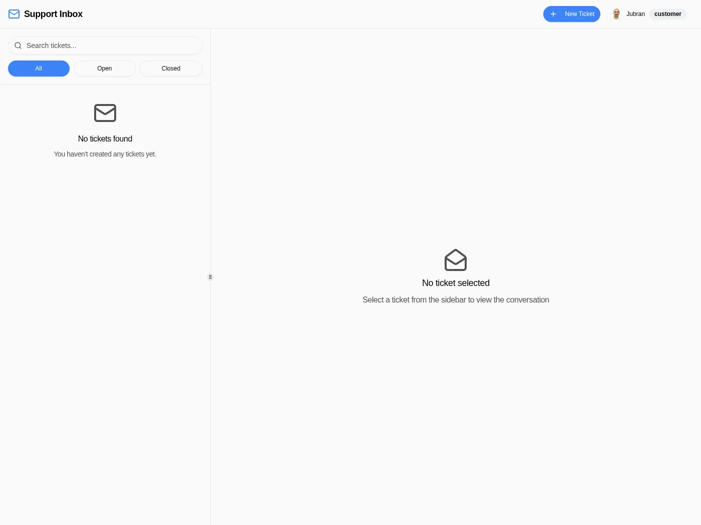 Inbox Support Ticket System
