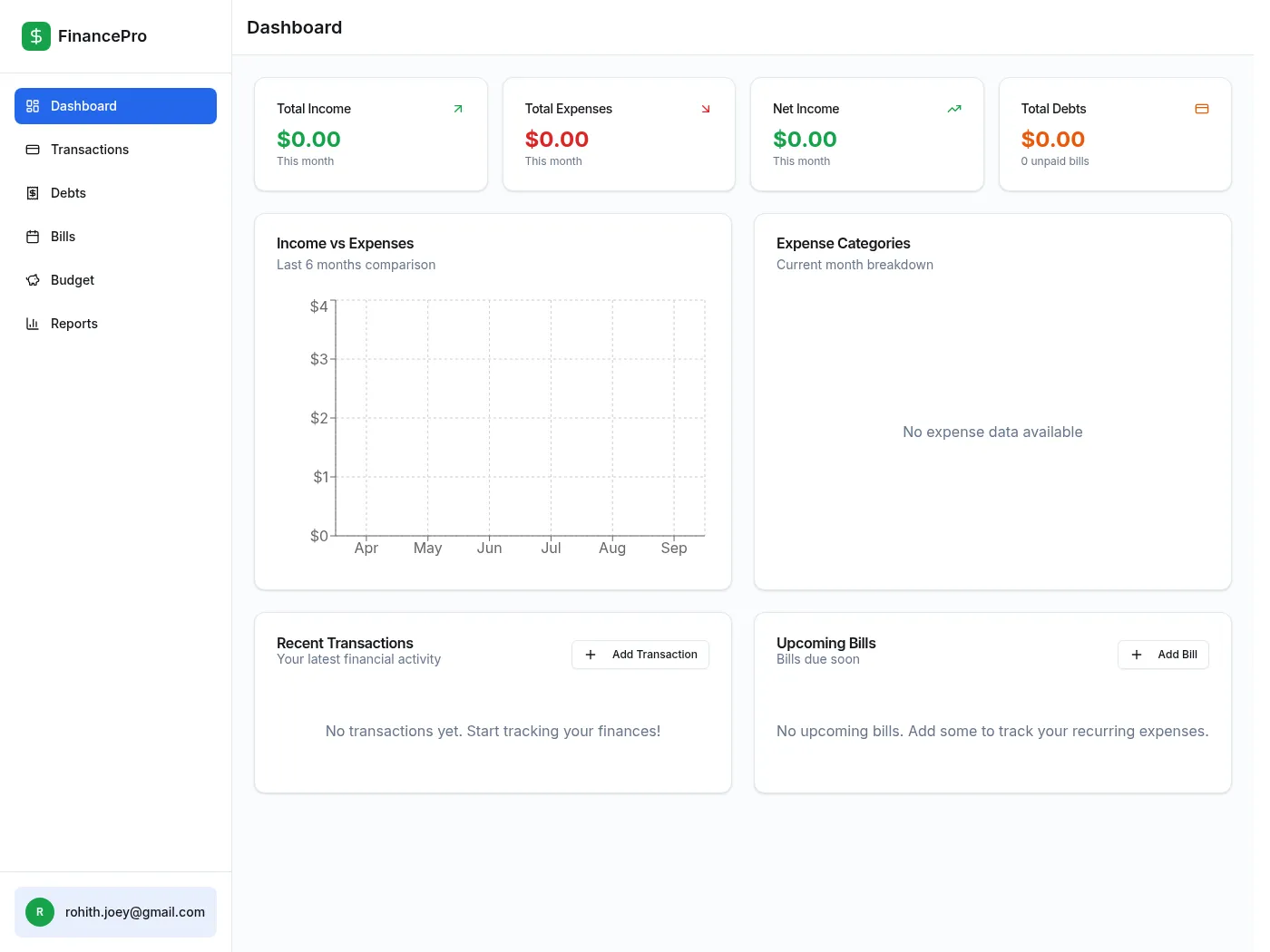 Comprehensive Income and Expenses Dashboard App