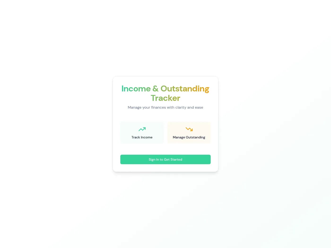 Income & Outstanding Tracker