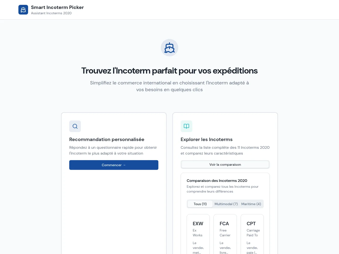 Smart Incoterm Picker