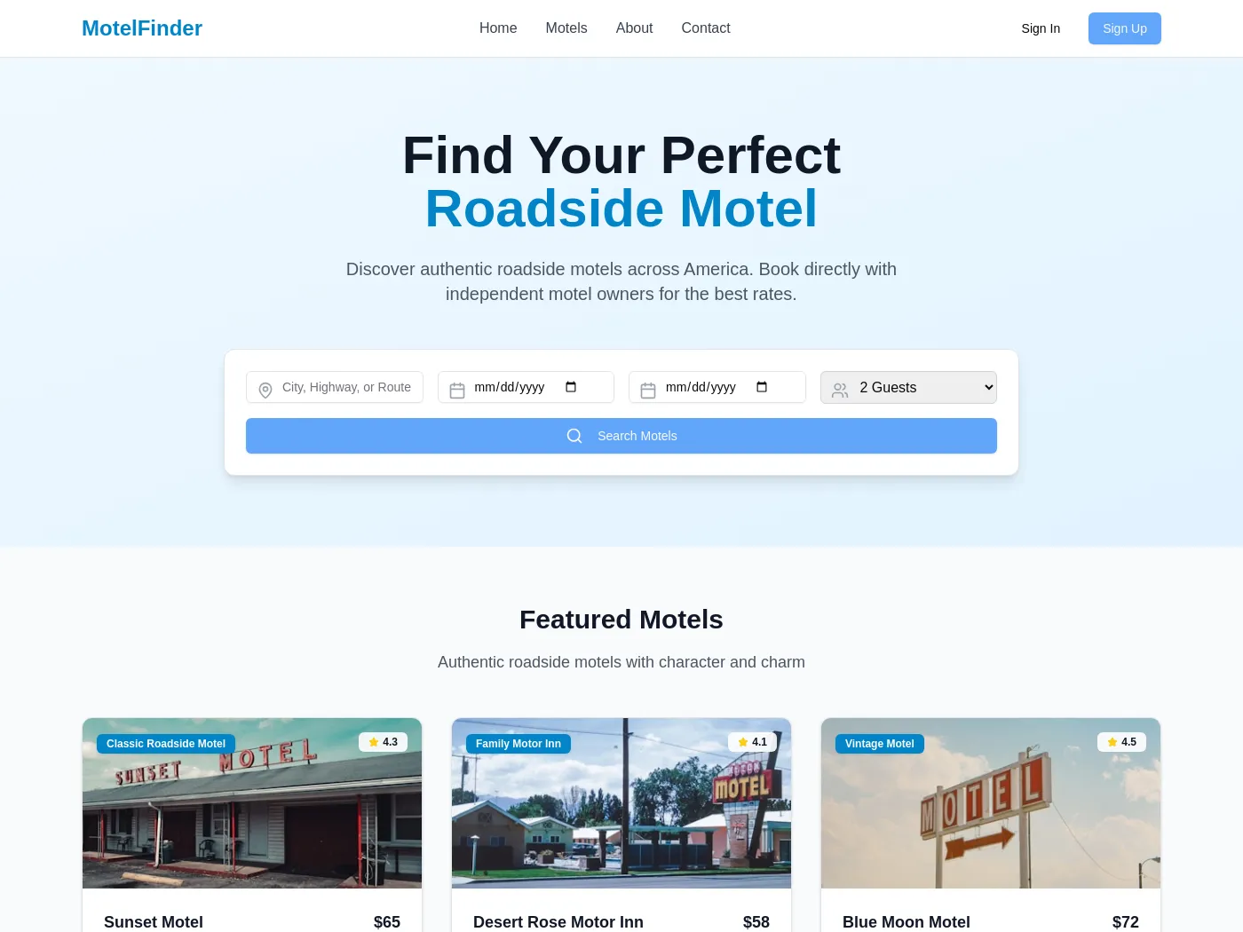 Independent Property Booking Website