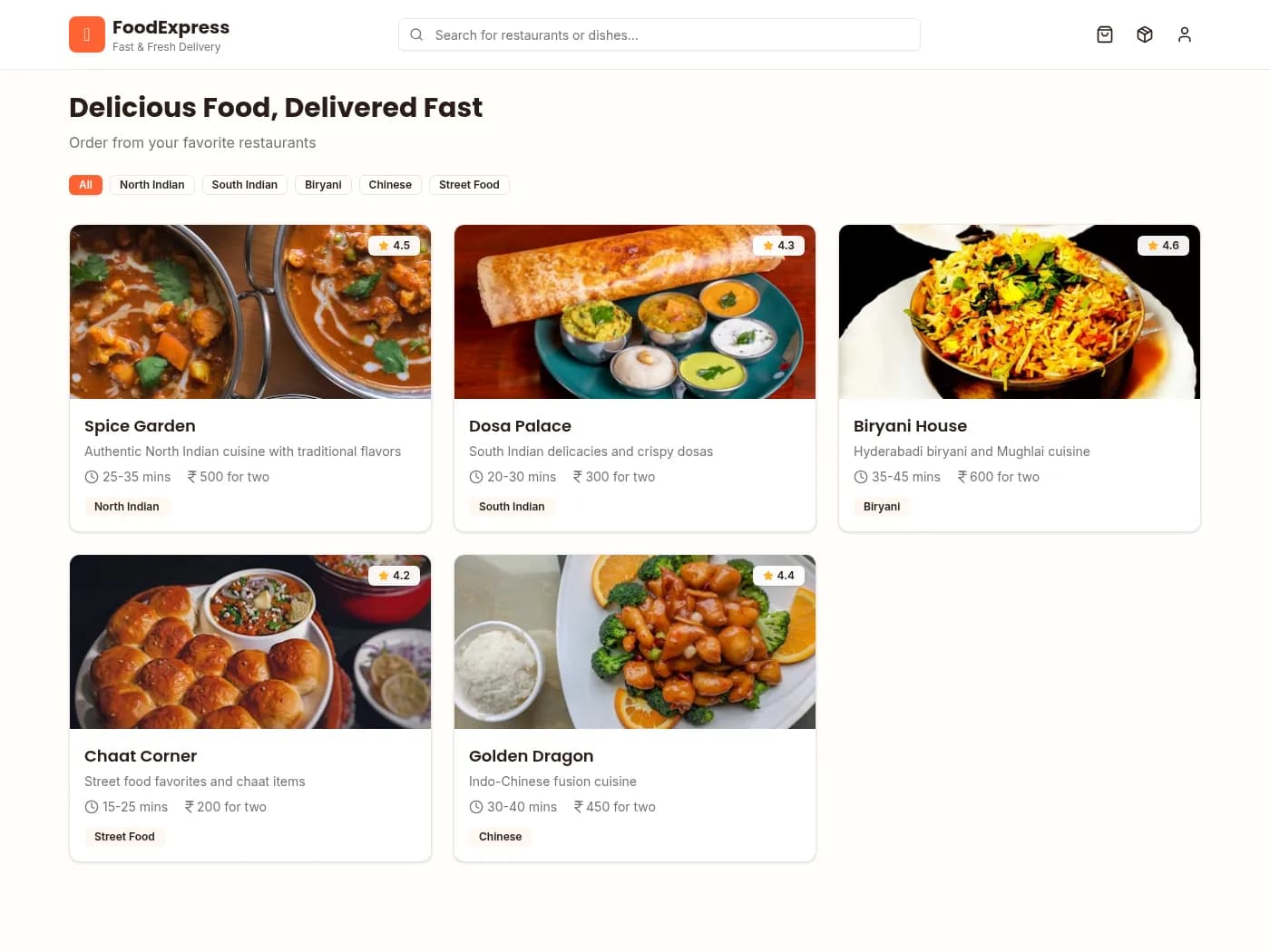 India Food Ordering Platform