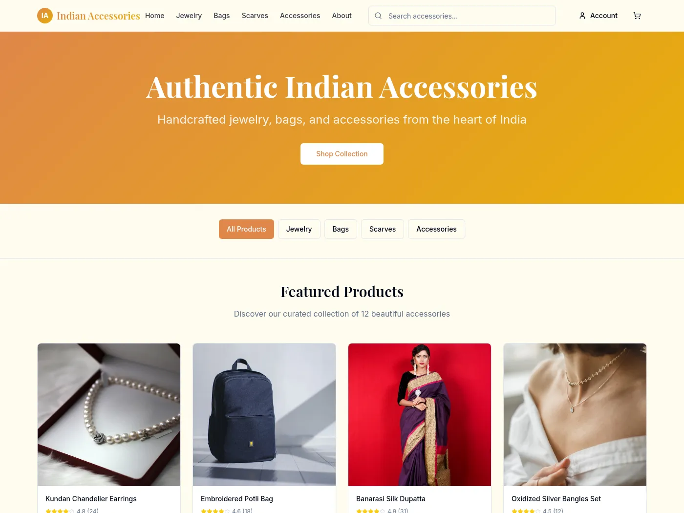 Indian Accessories E-Commerce Website