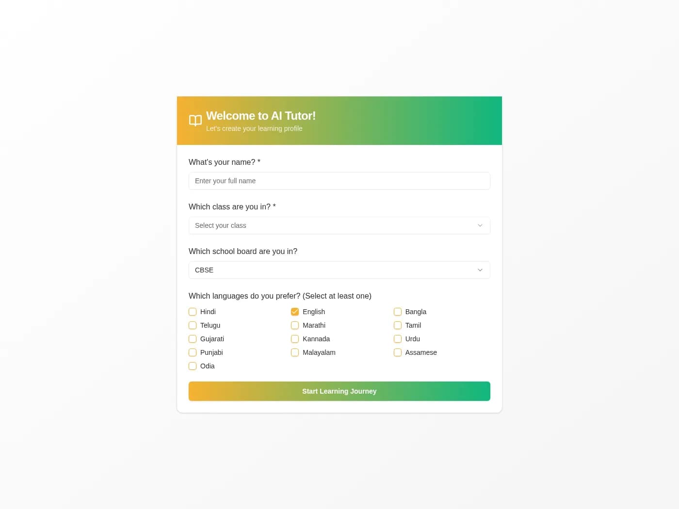 AI Tutor for Indian School Students (Class 1–10)