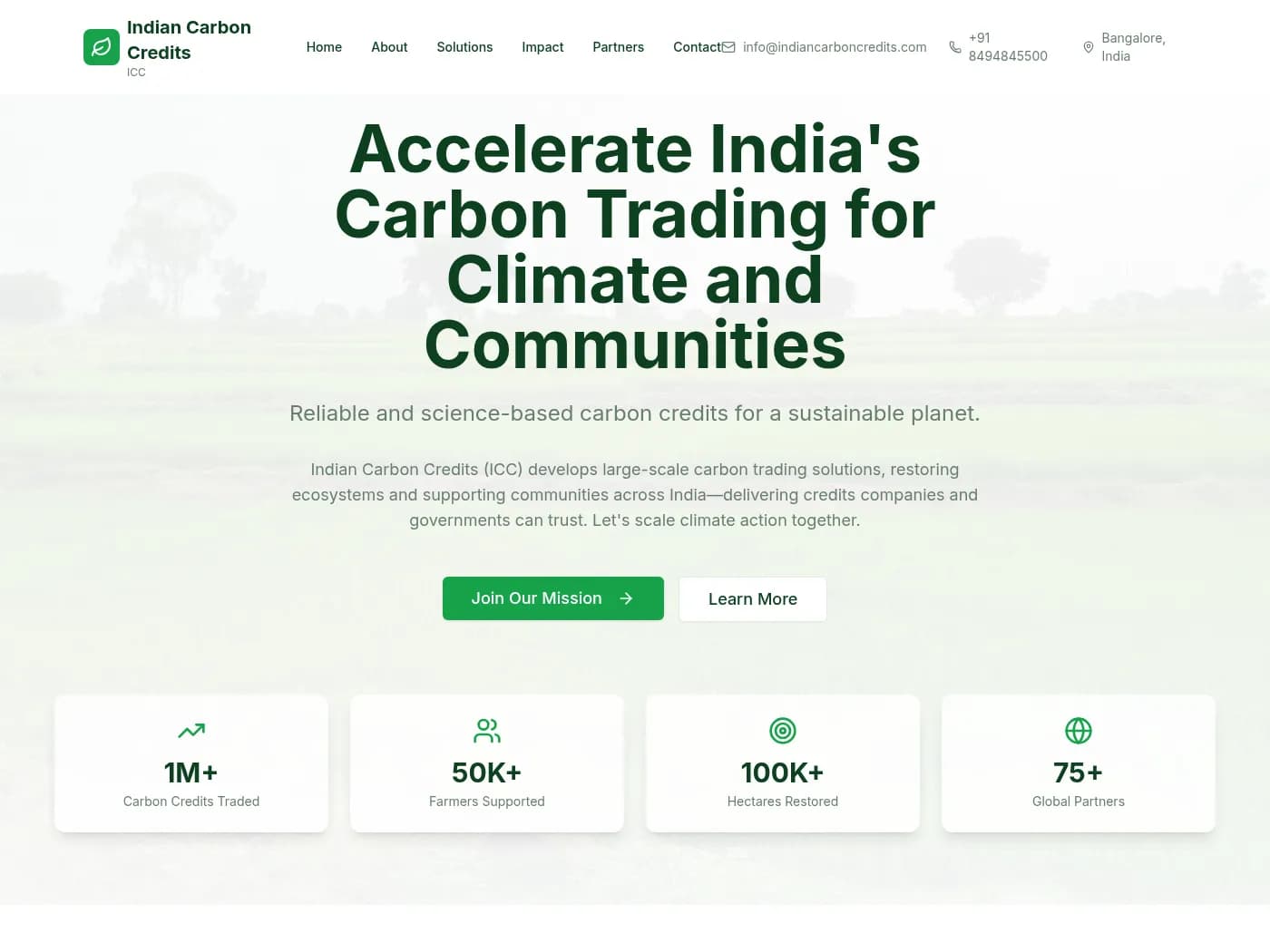 Indian Carbon Credits (ICC) – Carbon Trading Website Tailored for India