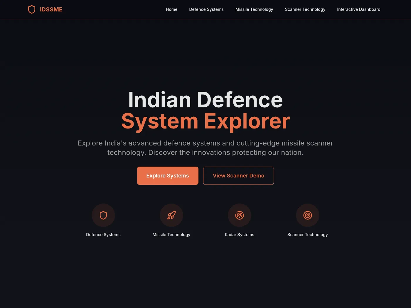Indian Defence System & Missile Scanner Explorer
