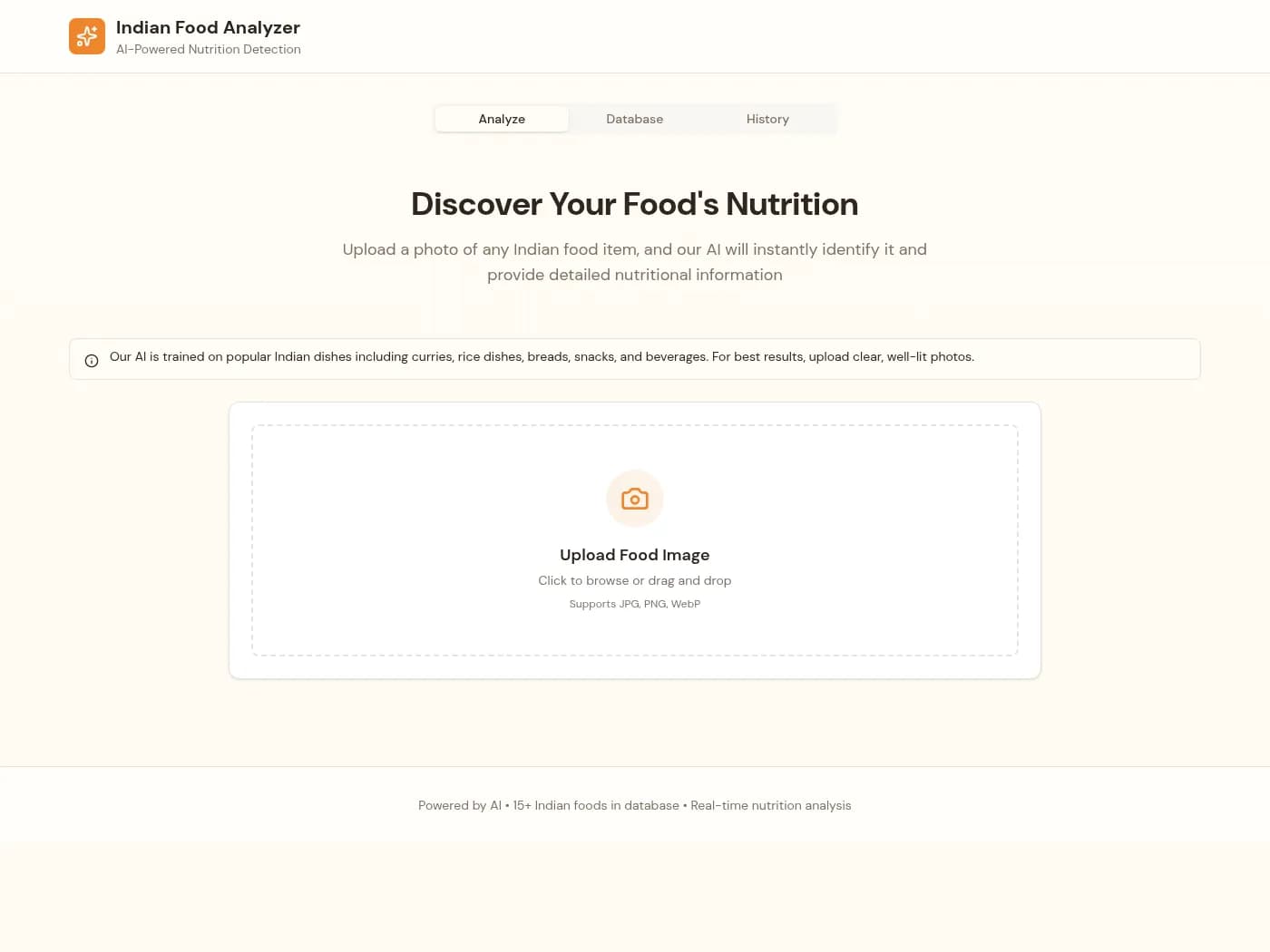 Indian Food Nutrition Analyzer Website