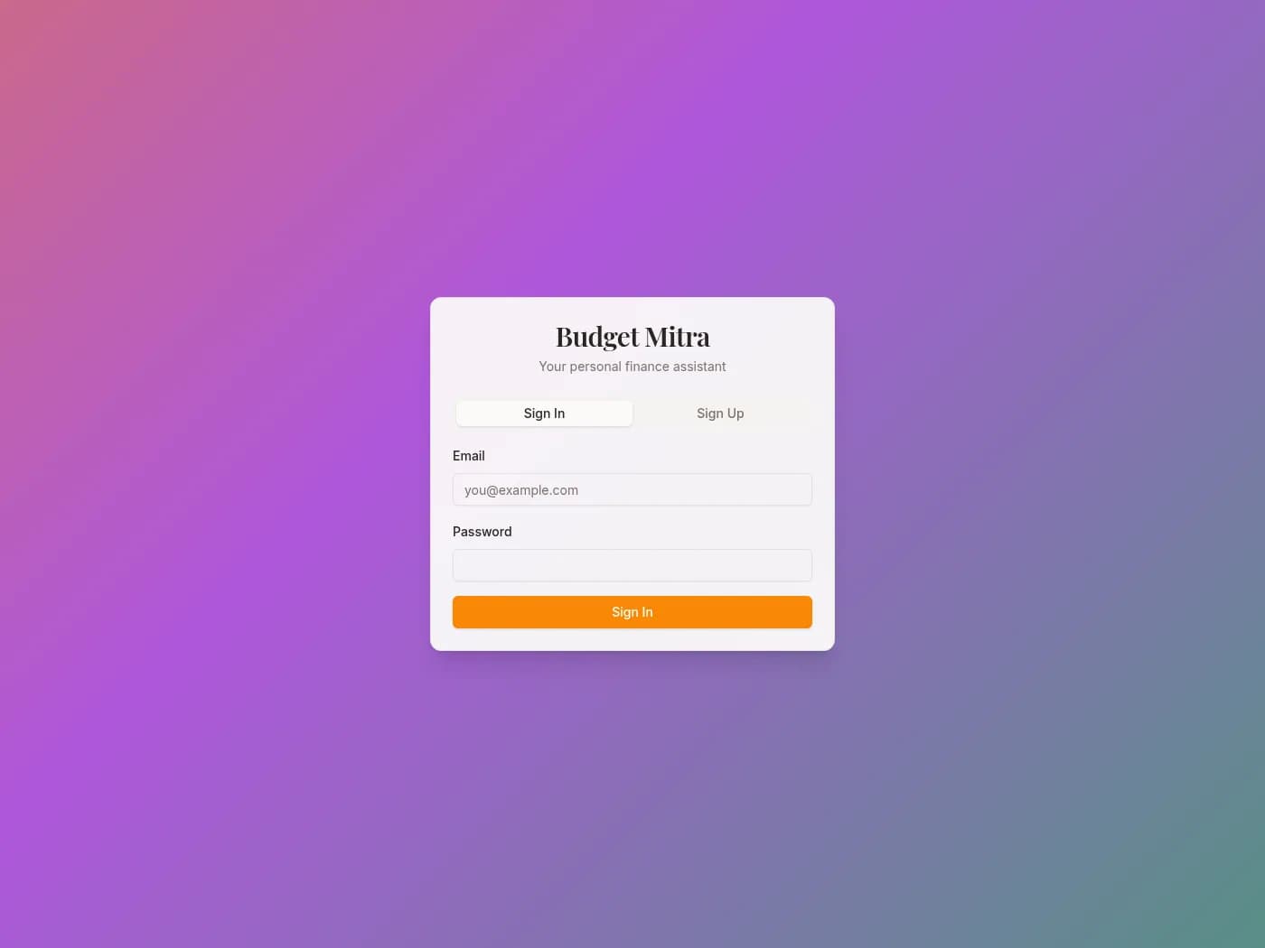 Indian Household Personal Budget Assistant