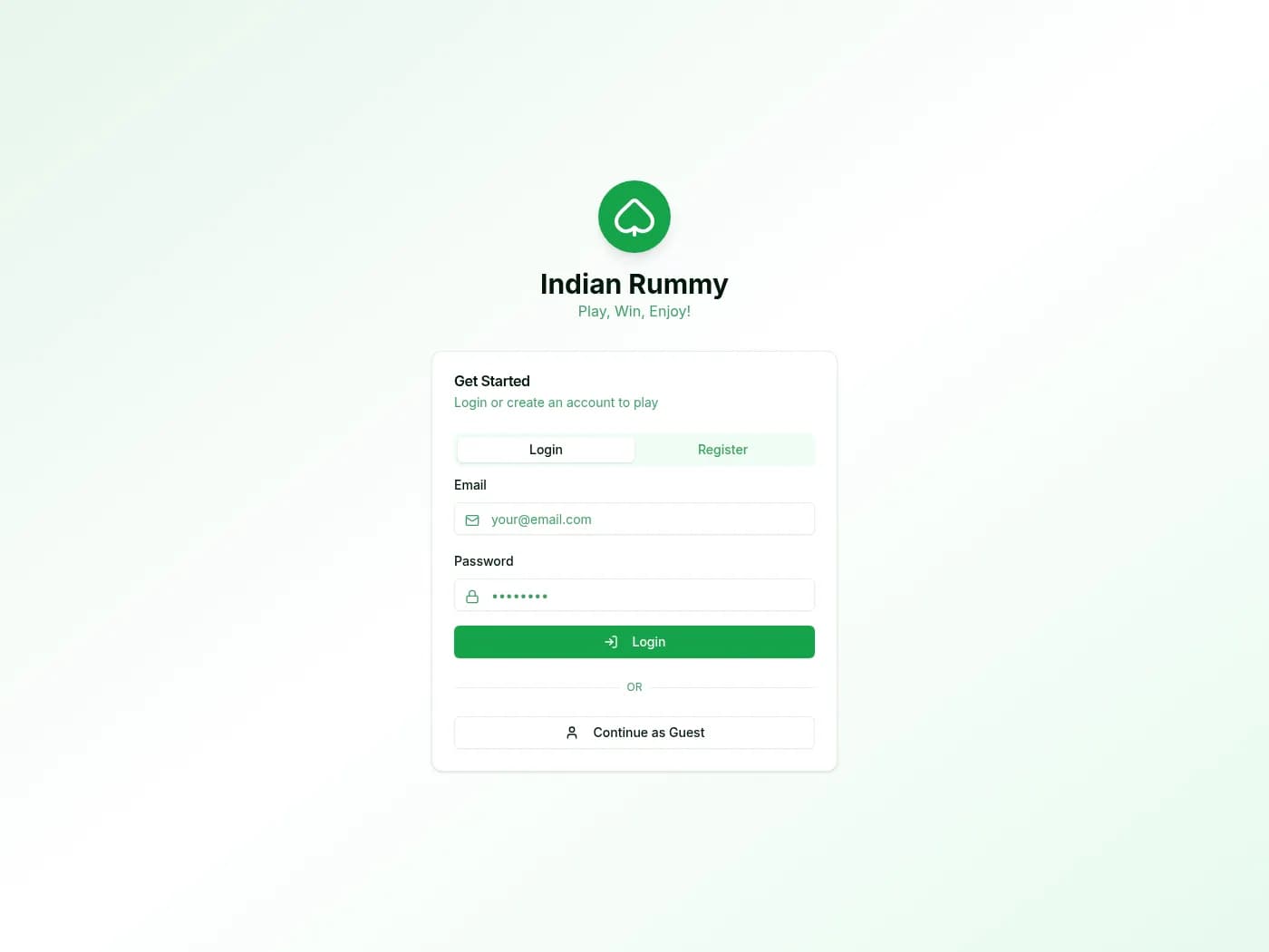Indian Rummy Full-Stack Web Application with Admin Dashboard & Virtual Wallet
