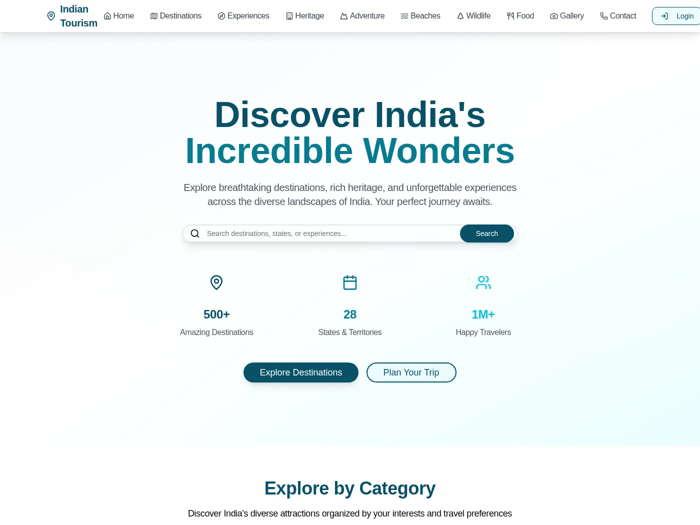 Indian Tourism Explorer: Discover India's Wonders