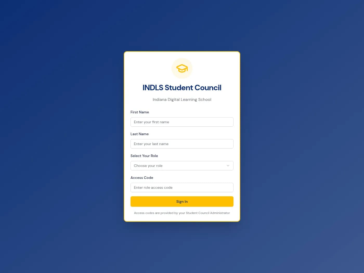 INDLS Student Council Communication Portal