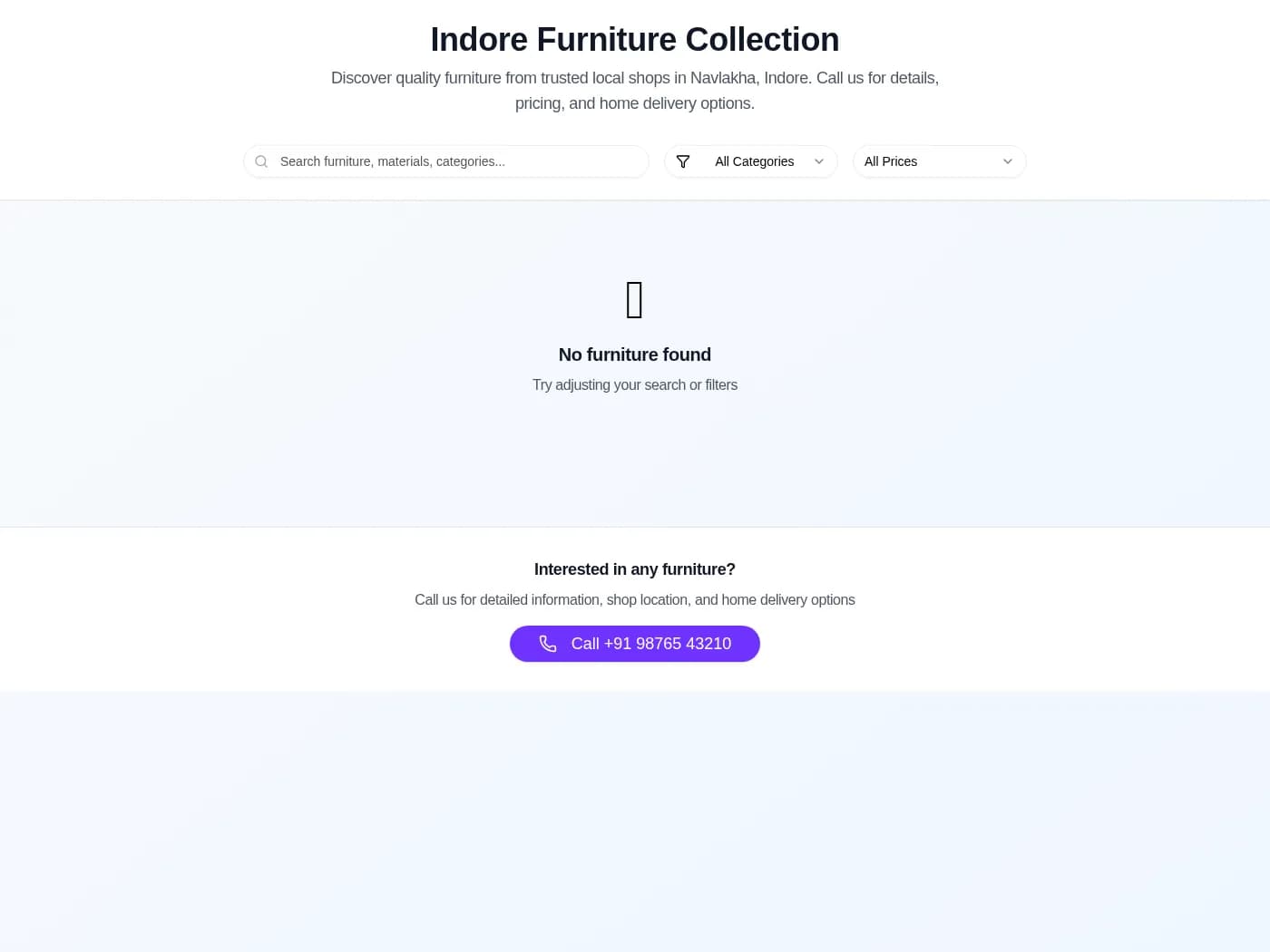 Indore Local Furniture Marketplace Manager