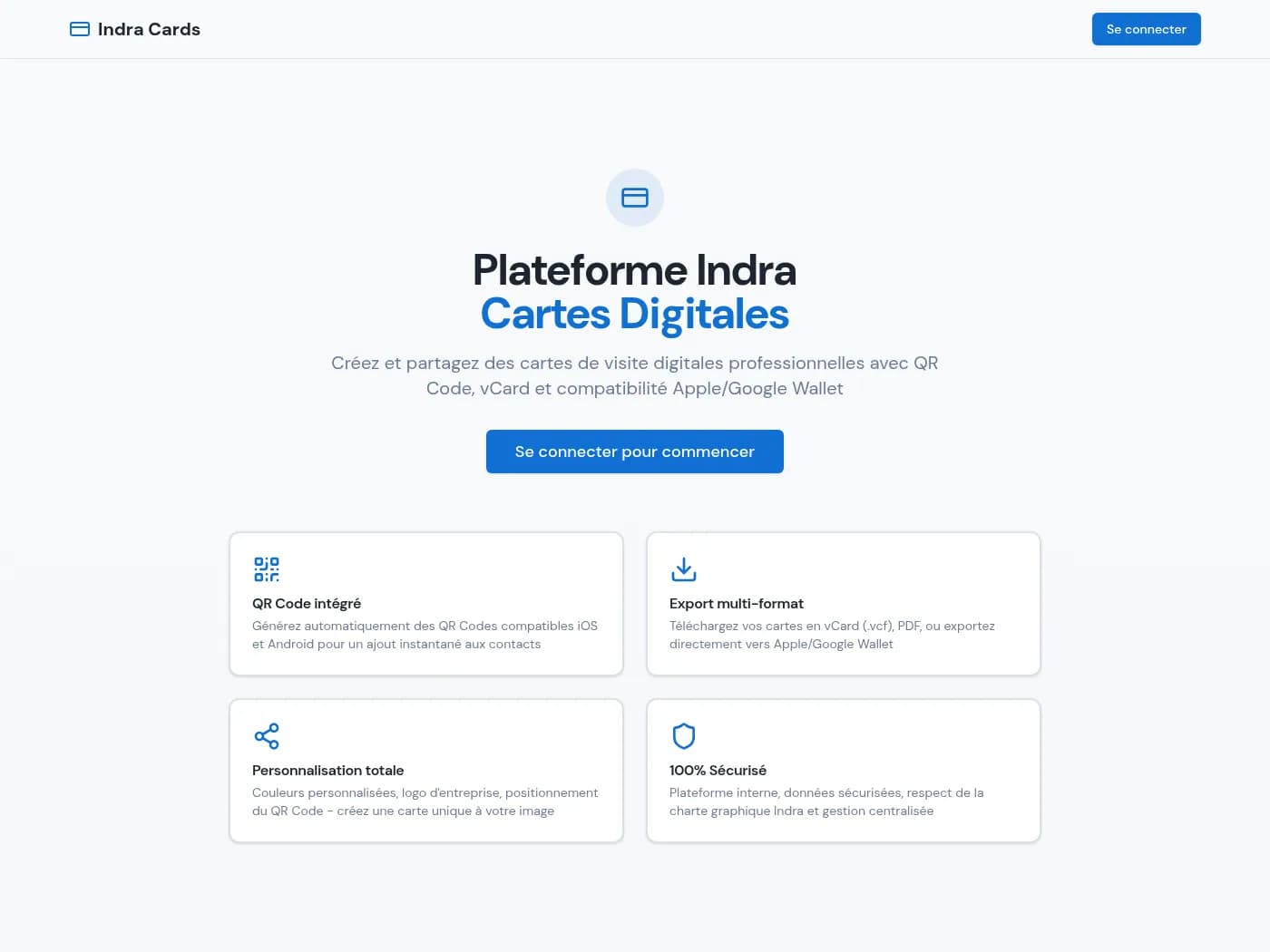 Indra Digital Business Card Automation Platform