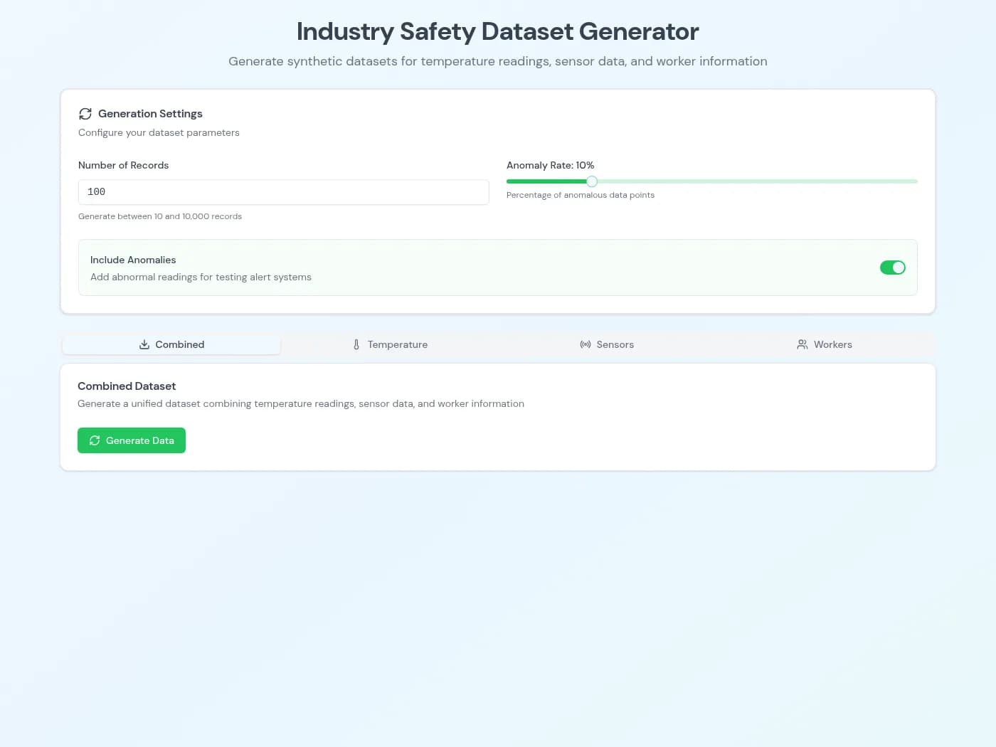 Industry Safety Dataset Generator