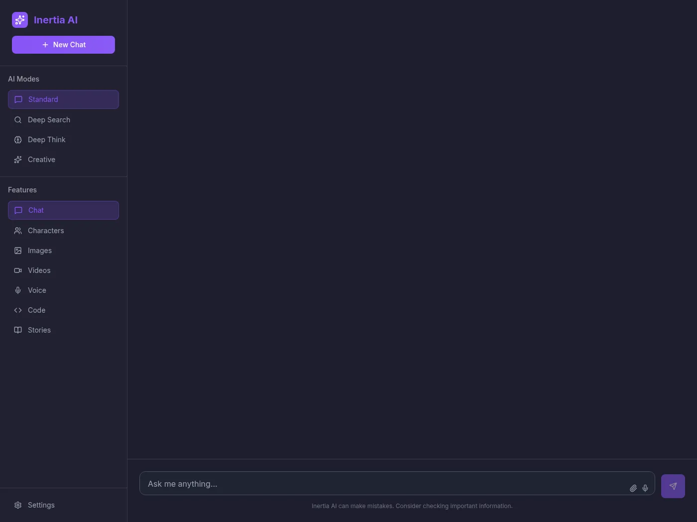 Inertia AI: Next-Gen Conversational & Creative Chatbot Platform