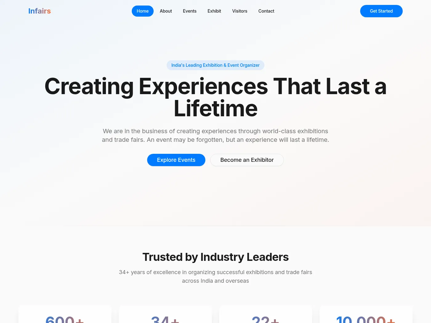 Infairs – Modern Exhibition & Trade Show Website