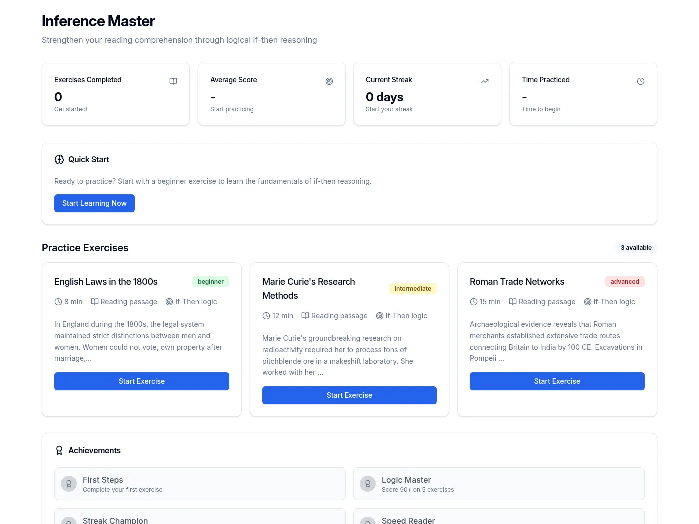 Inference Master: Reading Comprehension Trainer