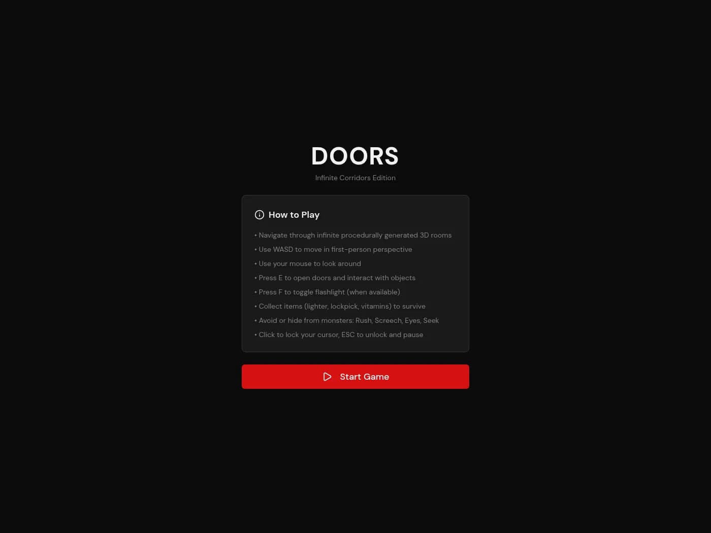 Infinite Doors Browser Game